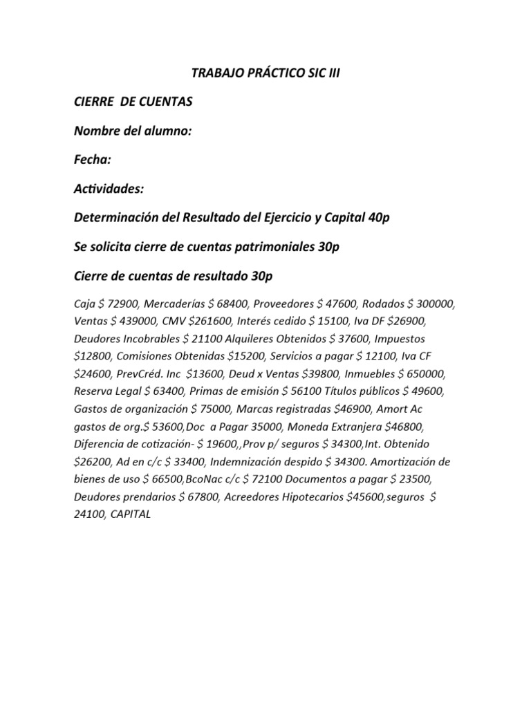 Trabajo Práctico Sic Iii Cierre | PDF