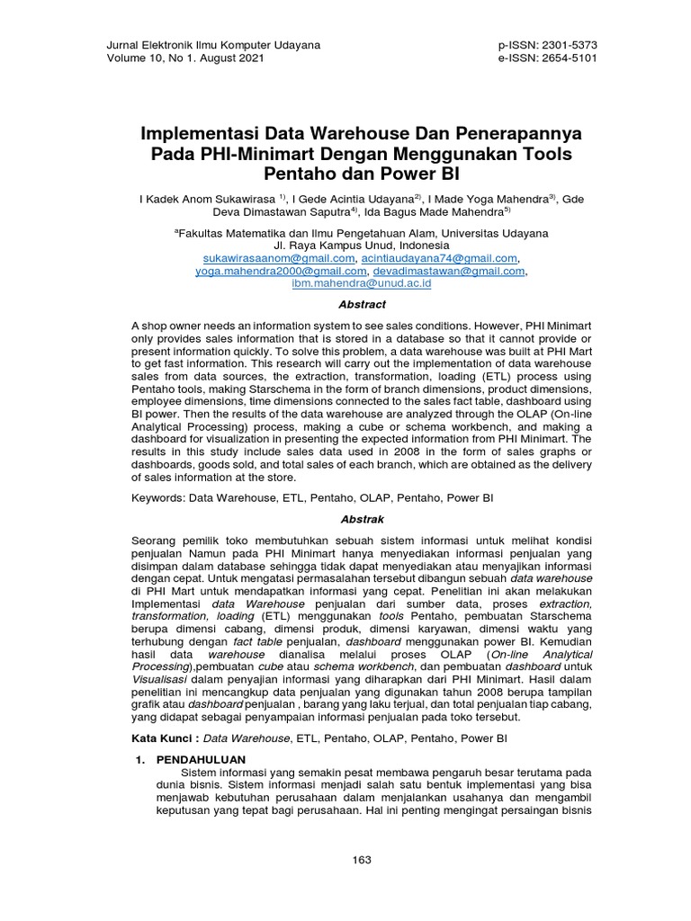 Implementasi Data Warehouse di PHI-Minimart | PDF