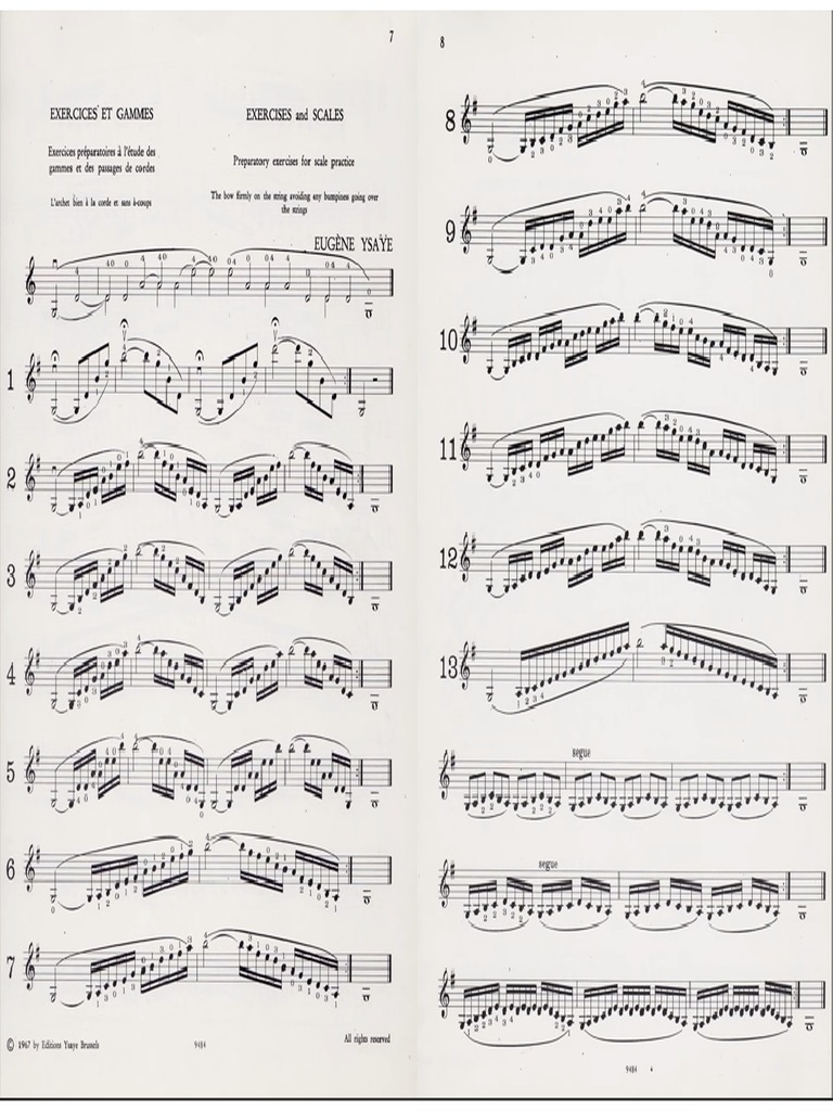 Exercises and Scales Ysaye | PDF