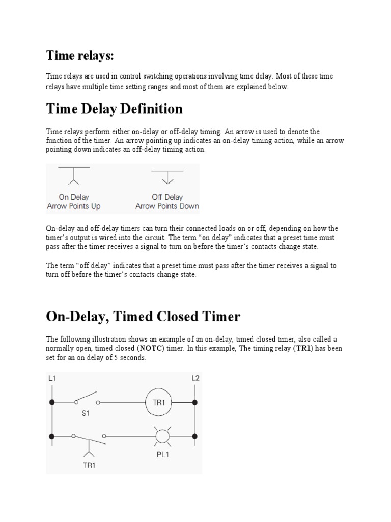 Time Relays | PDF | Relay | Switch