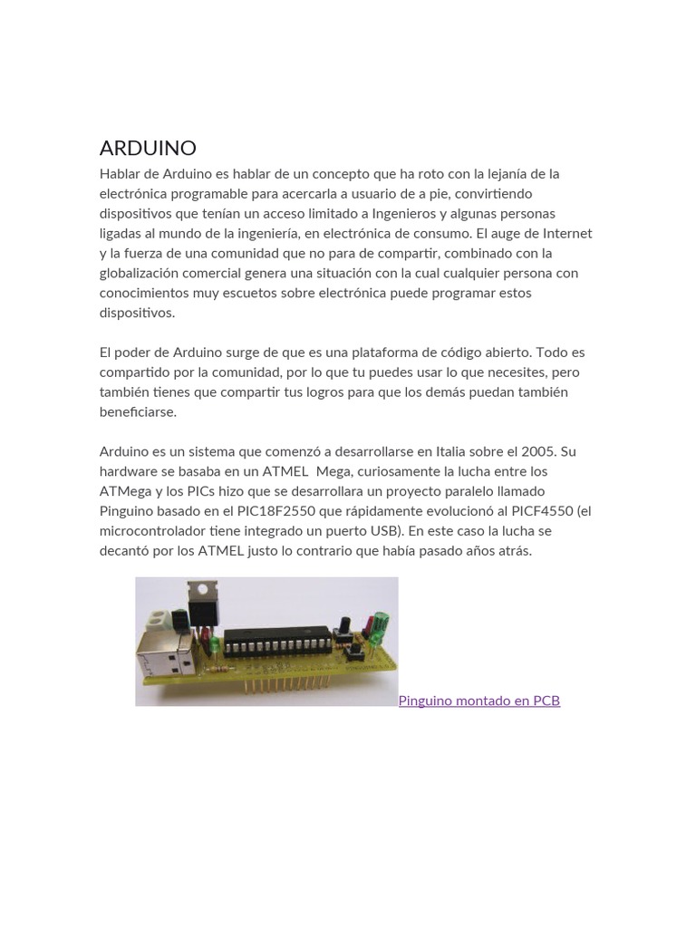 Arduino: Pinguino Montado en PCB | PDF