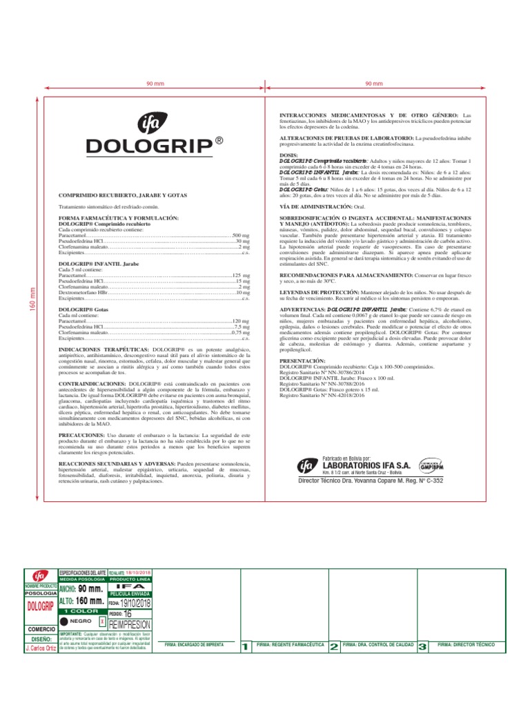 PSL Dologrip Gotas J. Comp | PDF | Medicina CLINICA | Especialidades ...