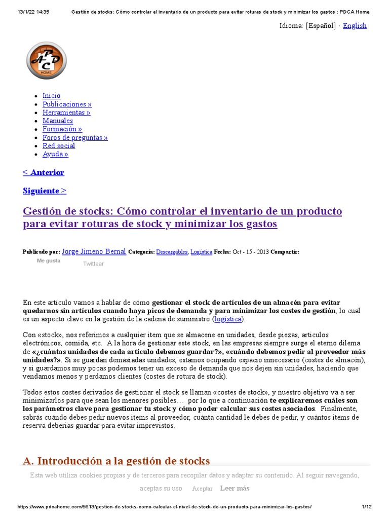Gestión de Stocks - Cómo Controlar El Inventario de Un Producto para ...