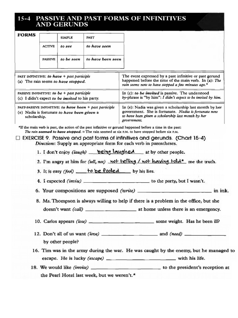 Infinitives - Forms of Infinitives | PDF