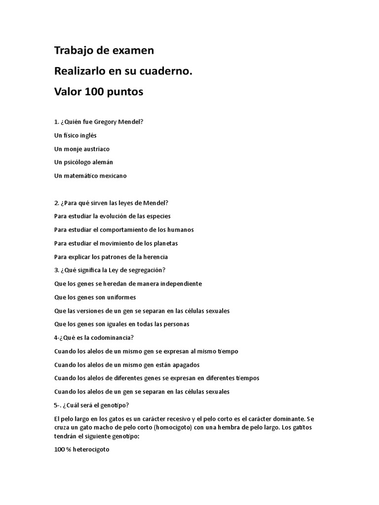 Practica de La Genetica. para 2do A, B, C, D, E | Descargar gratis PDF ... Practica de La Genetica. para 2do A, B, C, D, E | Descargar gratis PDF ...