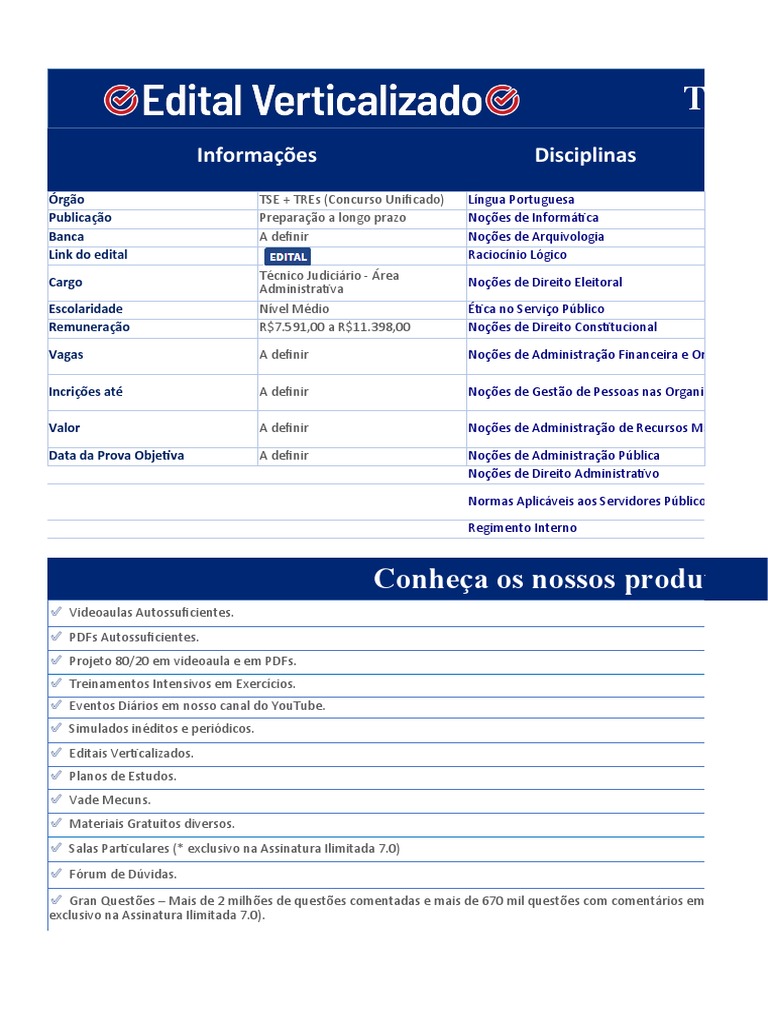 Edital TRE | PDF | Lógica | Microsoft