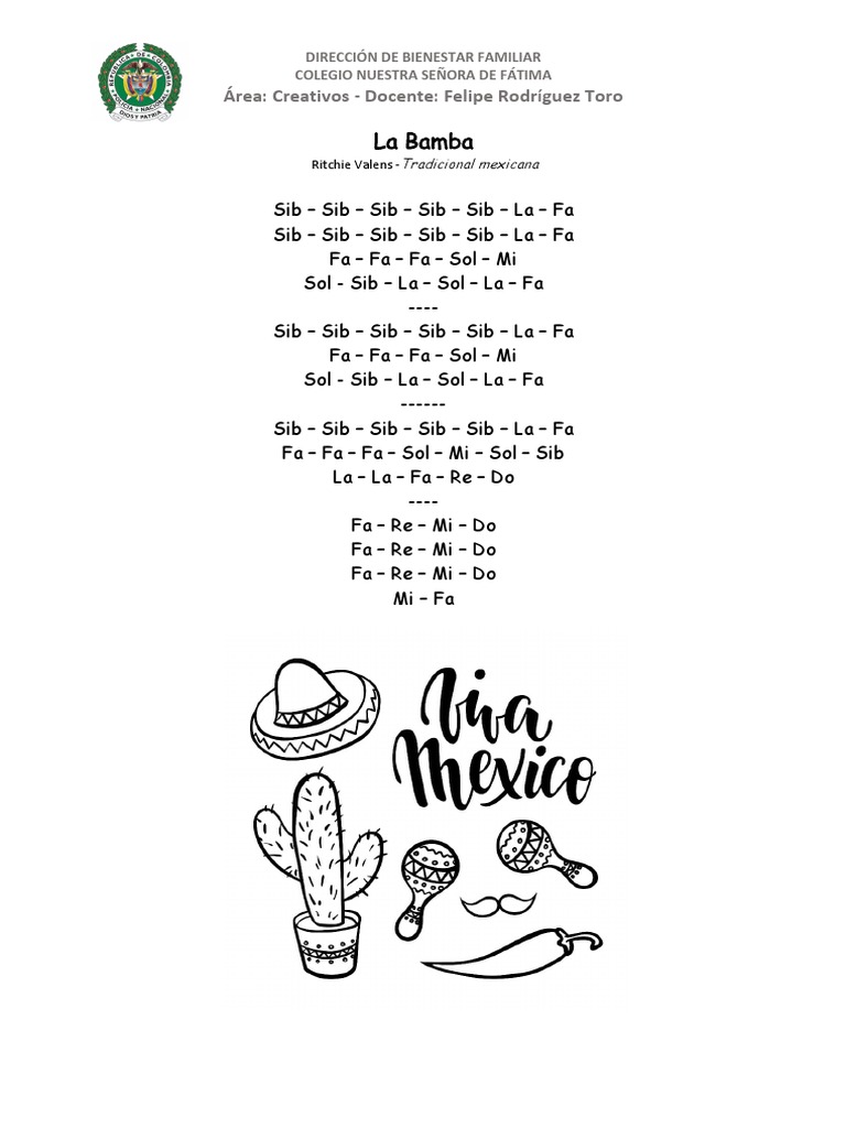 Notas de "La Bamba" en Flauta | PDF