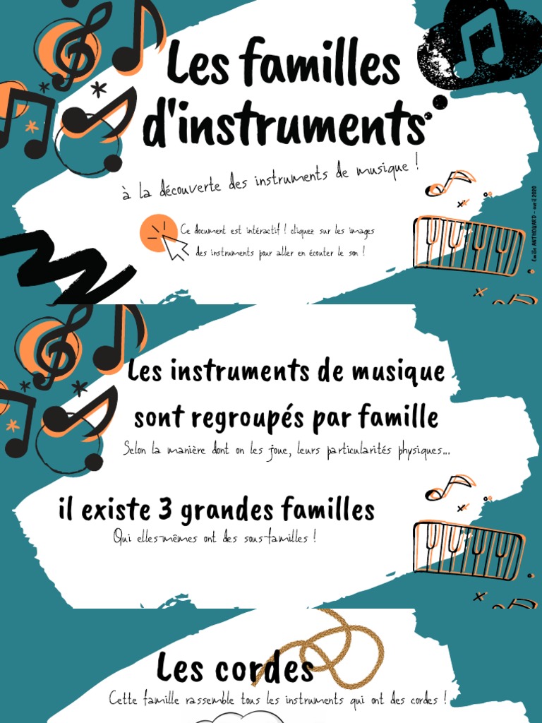 Les familles d'instruments de musique | PDF | Instruments à corde ...