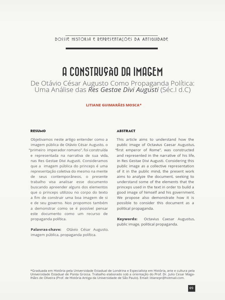 Imagem Pública de Augusto: Análise das Res Gestae | PDF | Augustus | Império Romano