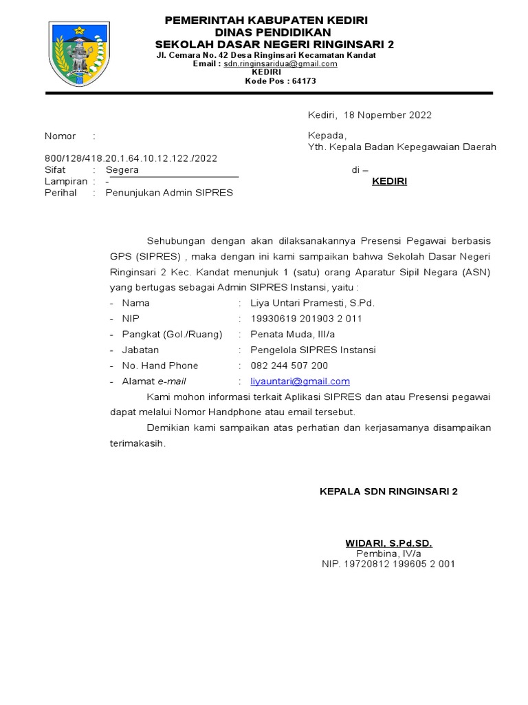Contoh Surat Penunjukan Admin | PDF