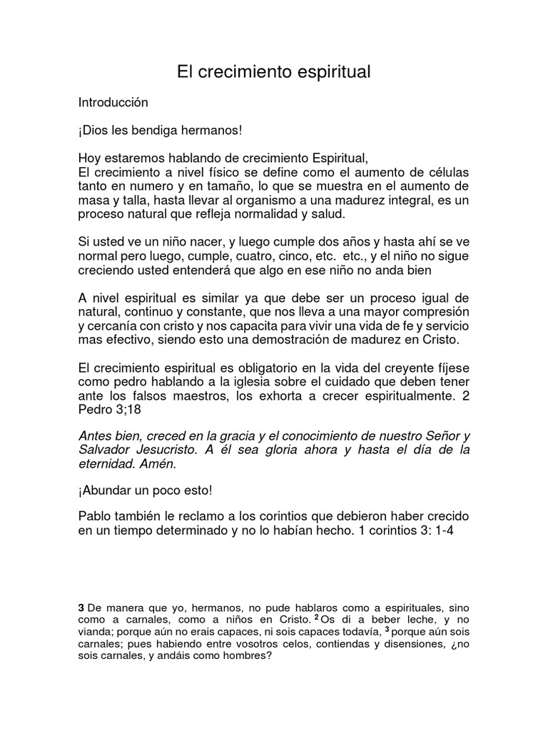 El Crecimiento Espiritual | PDF | Cristo (título) | Creencia religiosa y doctrina