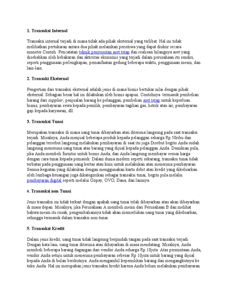 Jenis Jenis Transaksi | PDF