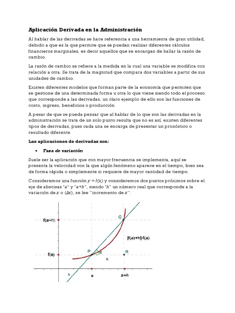 Aplicación de Las Derivadas | PDF | Análisis matemático | Matemáticas