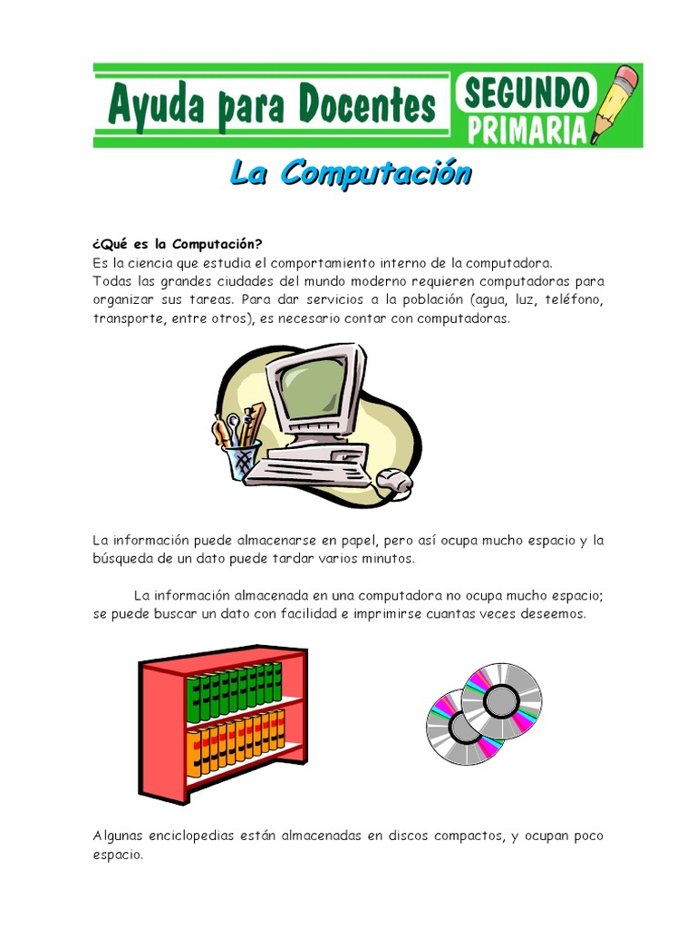 La Computacion para Segundo de Primaria | PDF | Informática | Información