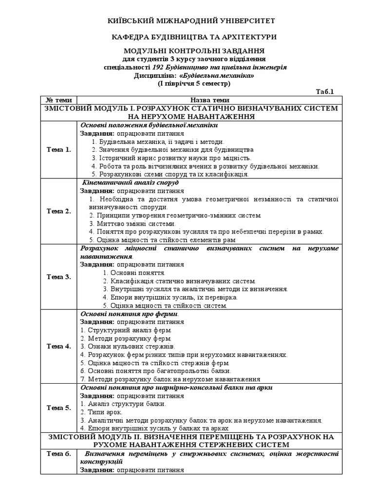 - Будівельна механіка | PDF