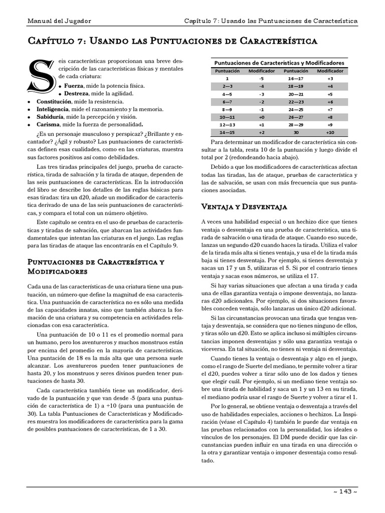07-Puntuaciones de Característica | PDF | Inteligencia | Fuerza