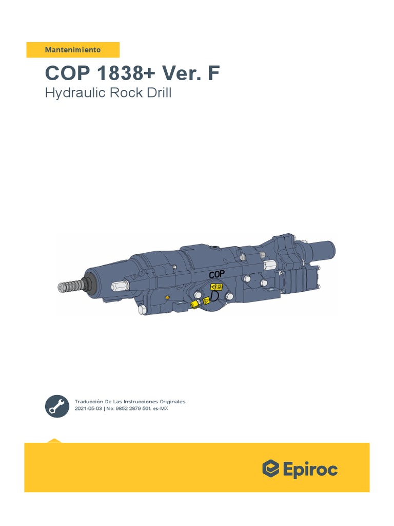 COP 1838+ Ver. F: Hydraulic Rock Drill | PDF | Tornillo | Agua