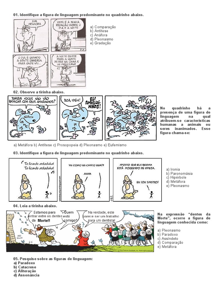 Figuras de Linguagem em Quadrinhos | PDF