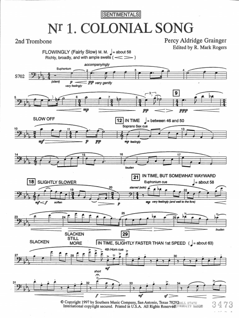 Colonial Song - 2nd Trombone | PDF