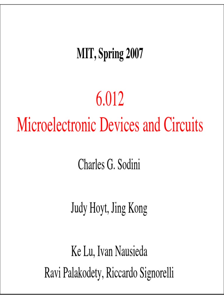 6.012 Microelectronic Devices and Circuits: MIT, Spring 2007 | Download ...