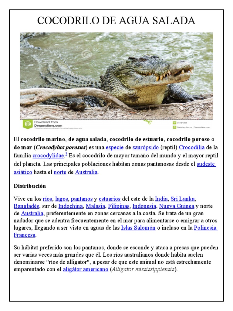 Cocodrilo de Agua Salada | PDF | Depredación | Organismos