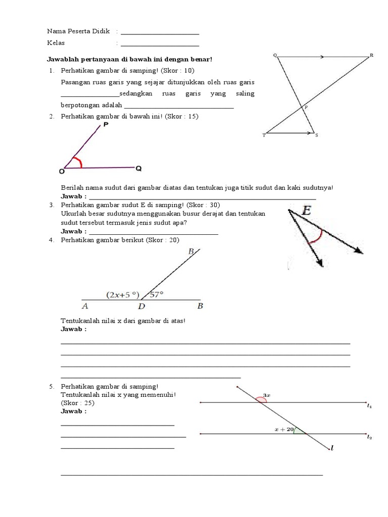 Soal Garis Dan Sudut | PDF