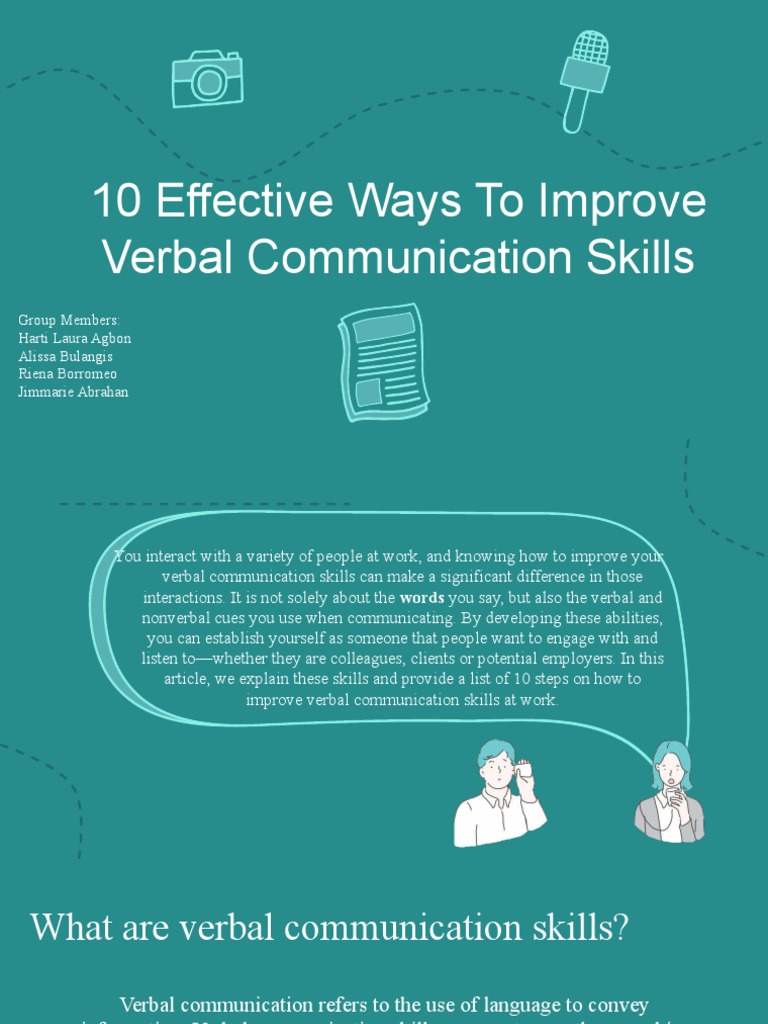 Verbal Communication Skills Pdf 