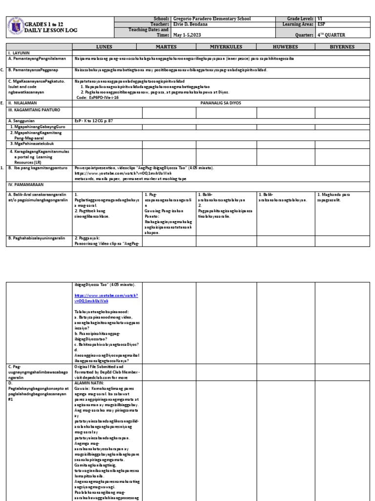DLL - Esp 6 - Q4 - W2 | PDF