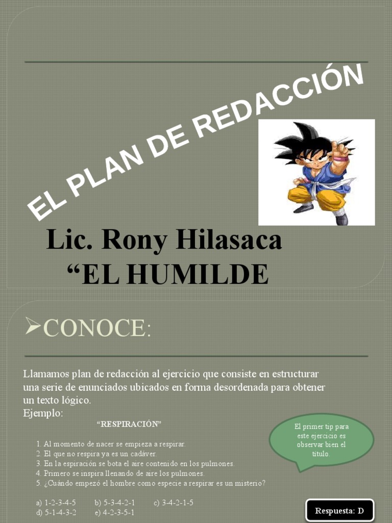 Diapositivas Plan de Redacción | PDF