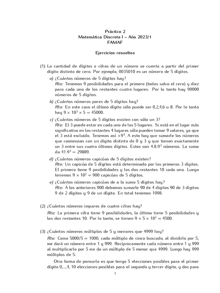 Practico2 Soluciones | PDF | Matemáticas