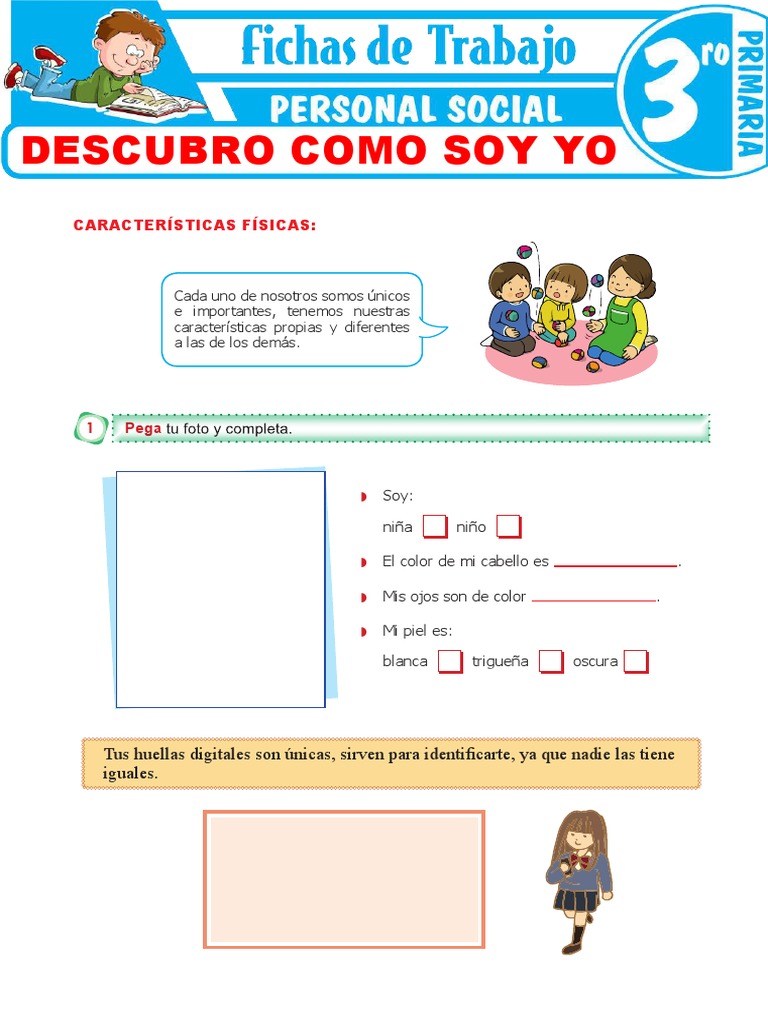 Descubro Como Soy Yo para Tercer Grado de Primaria | PDF