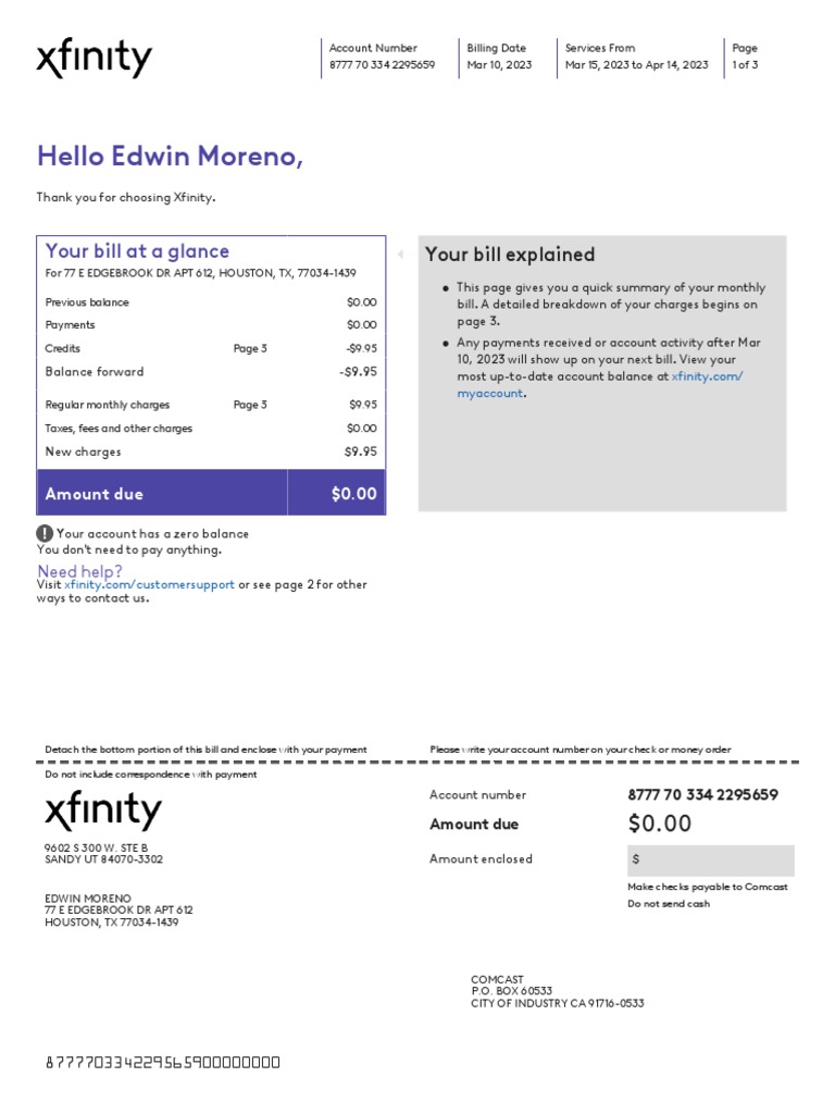 Xfinity | PDF | Money | Service Industries