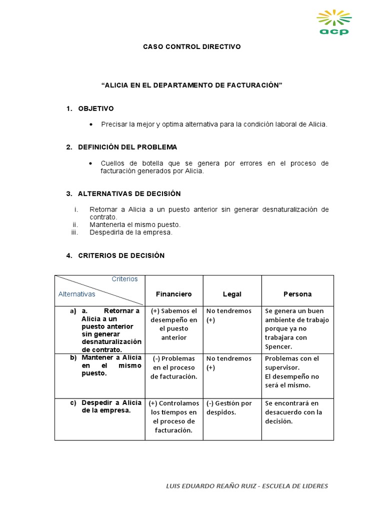 Caso Control Directivo - Brayan Kevin Bernal Burga | PDF