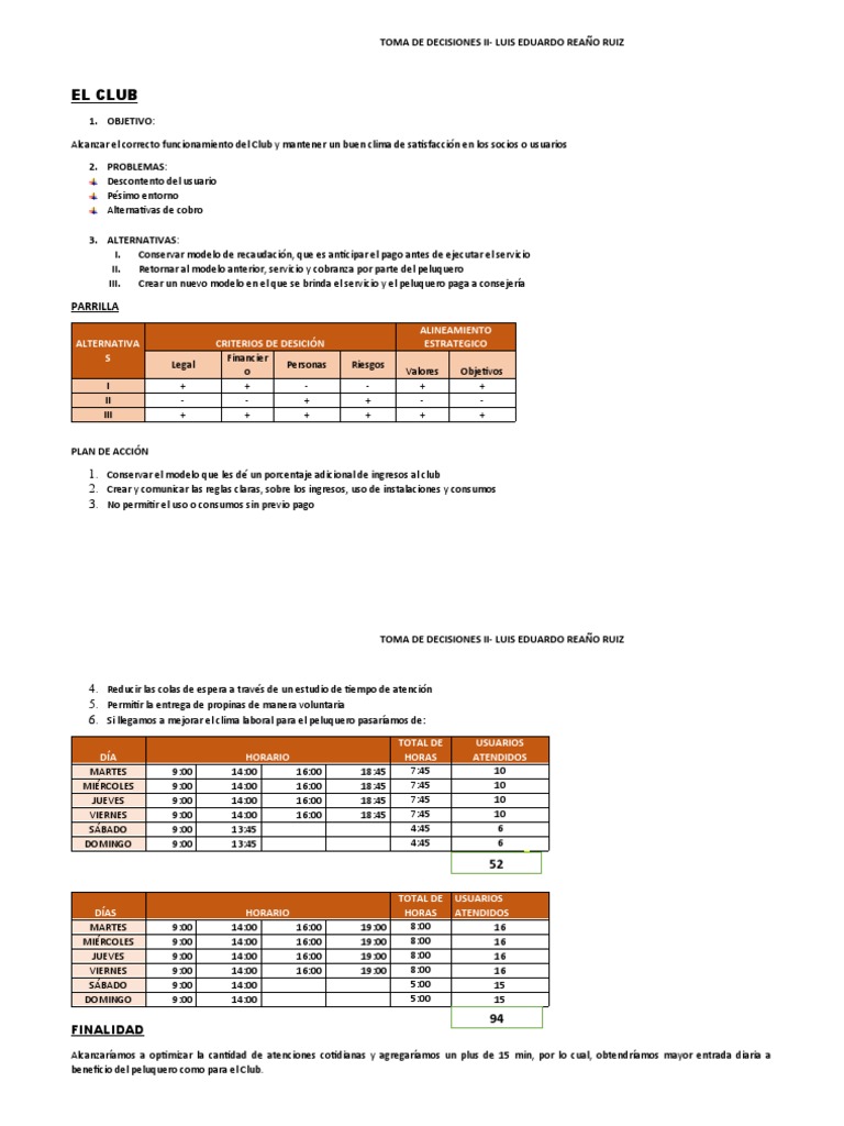 Toma de Desiciones II - LUIS REAÑO RUIZ | PDF