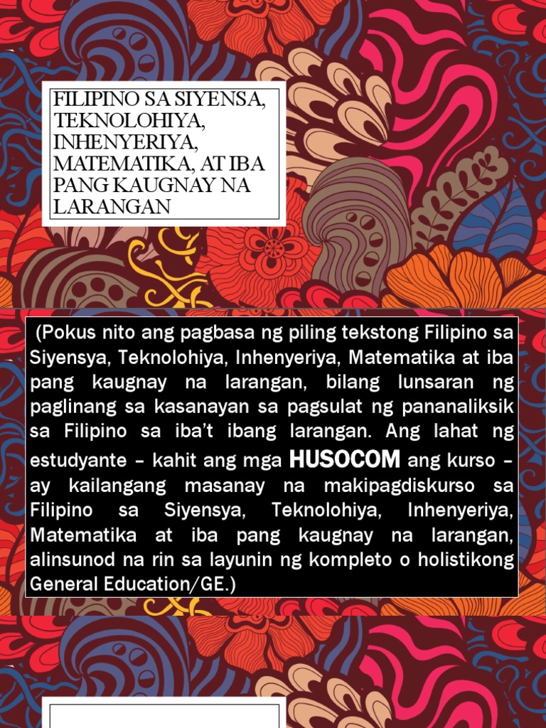 Filipino Sa Siyensa | PDF