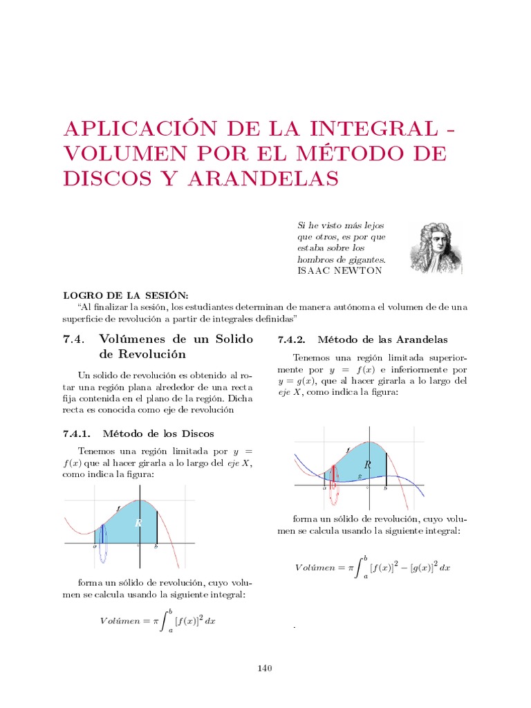 Aplicación de la integral para calcular volúmenes de sólidos de ...