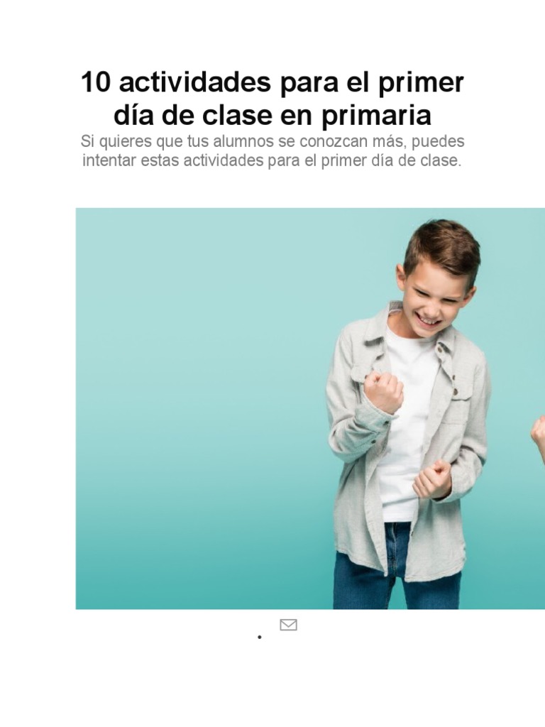 10 Actividades para El Primer Día de Clase en Primaria | PDF