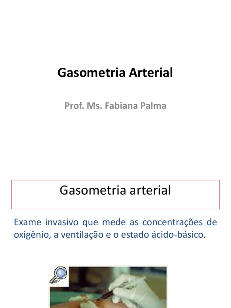 Gasometria Arterial | PDF | Química | Fisiologia