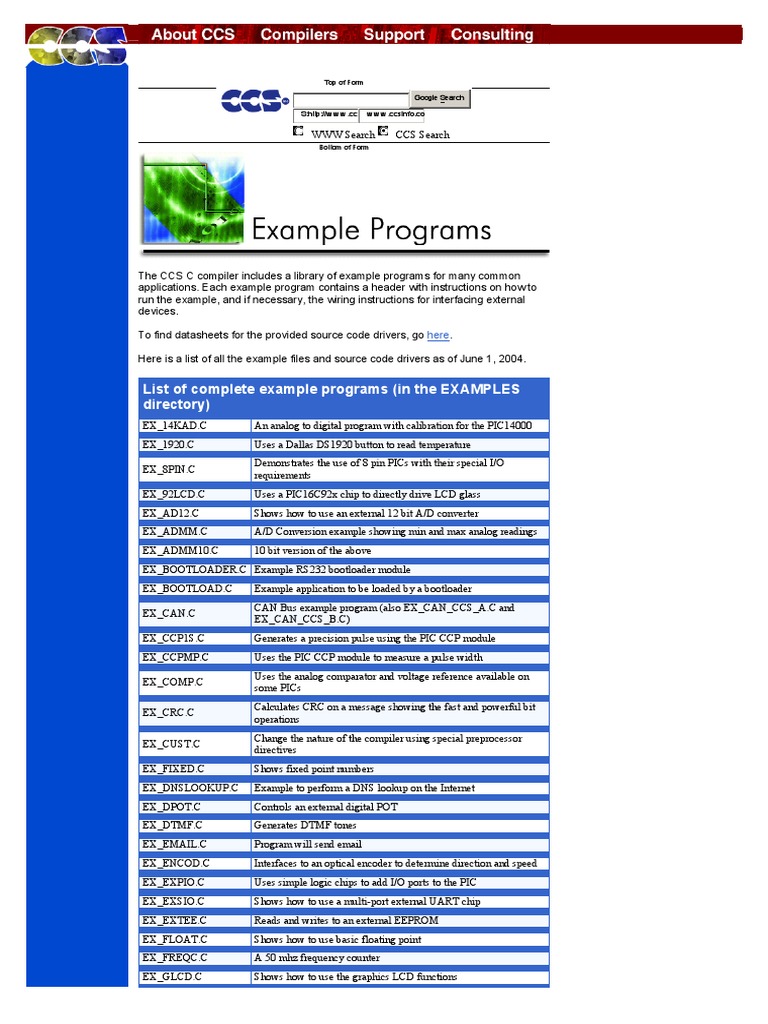 Ccs - Pic - CC - Complete Examples List | PDF | Usb | Flash Memory