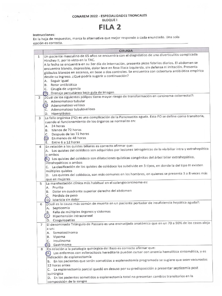CONAREM 2022 BLOQUE I FILA 2 Opt-1 | PDF