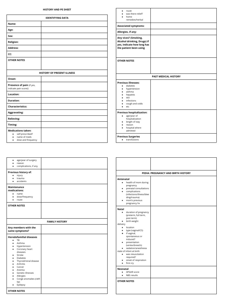 HX and Pe Cheat Sheet | PDF