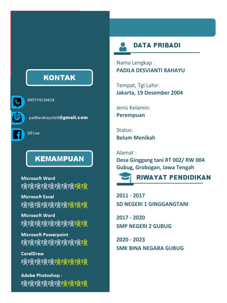CV Lamaran Kerja Simpel Dan Menarik 9 | PDF