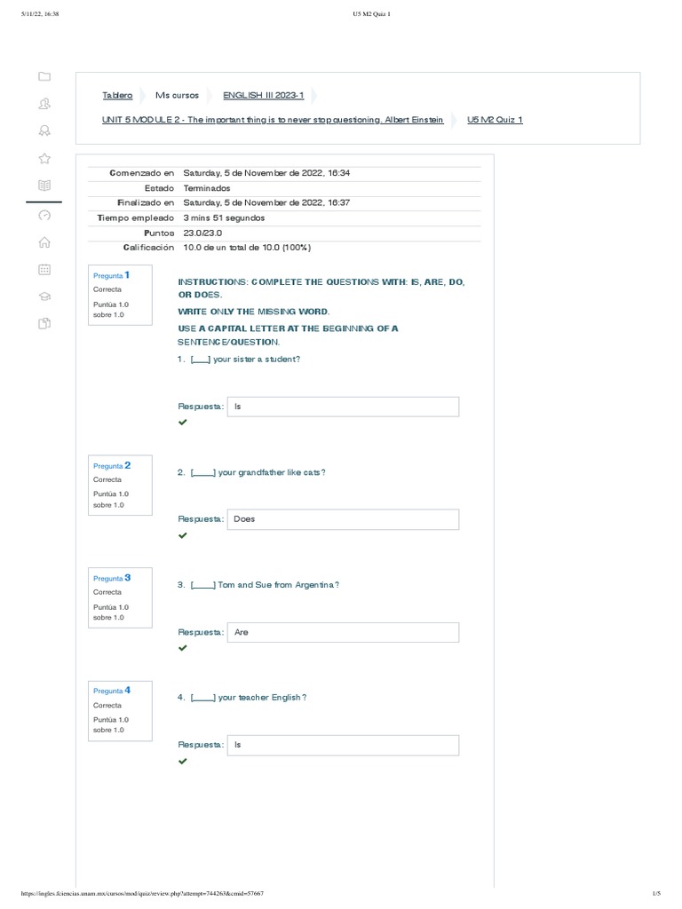 U5 M2 Quiz 1 10 | PDF
