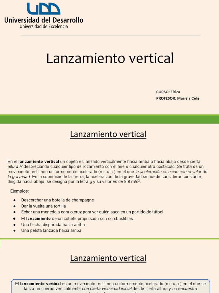 Lanzamiento Vertical | PDF | Aceleración | Velocidad
