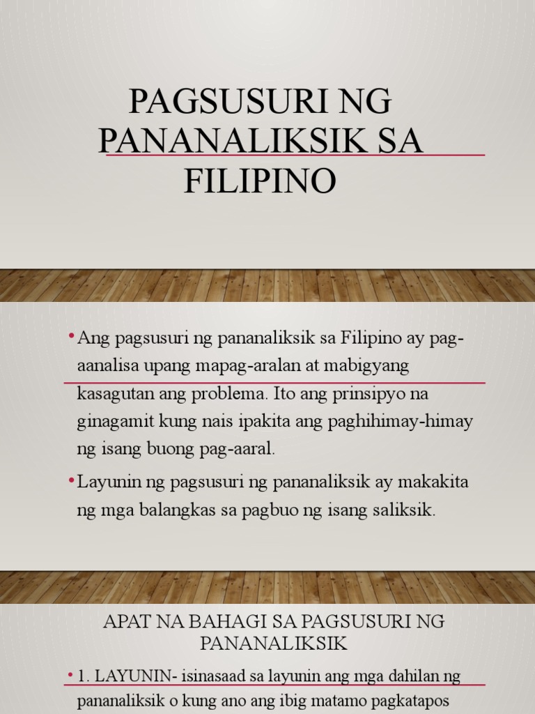 Pagsusuri NG Pananaliksik Sa Filipino 4th Quarter | PDF