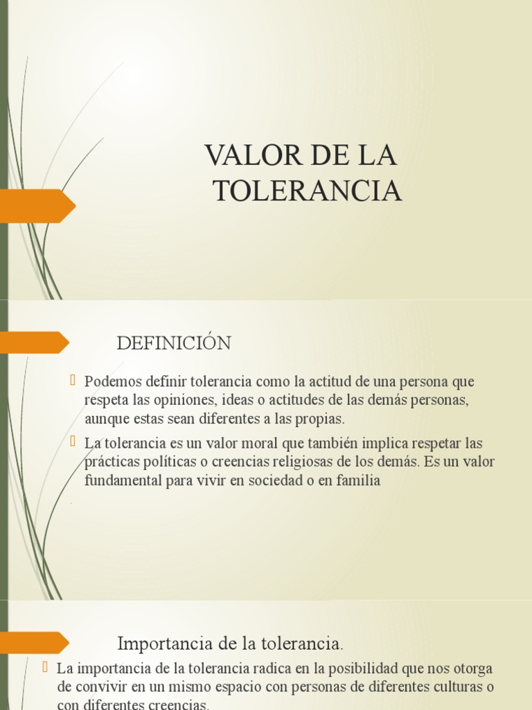 Valor de La Tolerancia | PDF | Tolerancia | Racismo
