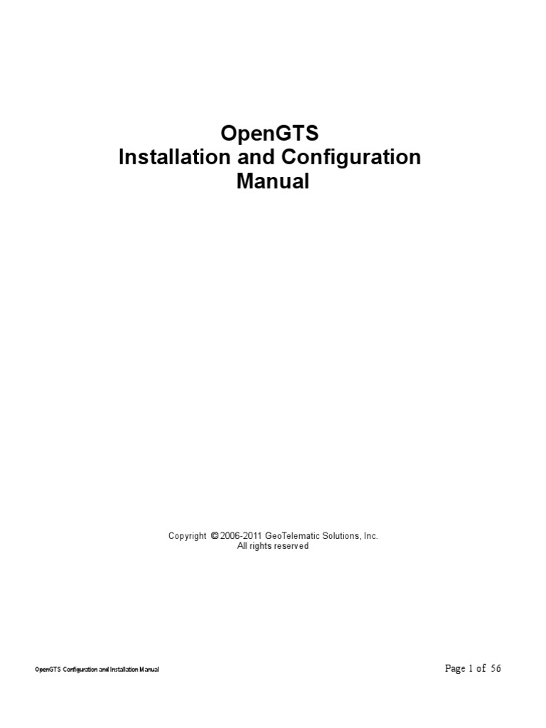 Opengts Installation and Configuration Manual: All Rights Reserved | PDF | Java (Programming ...