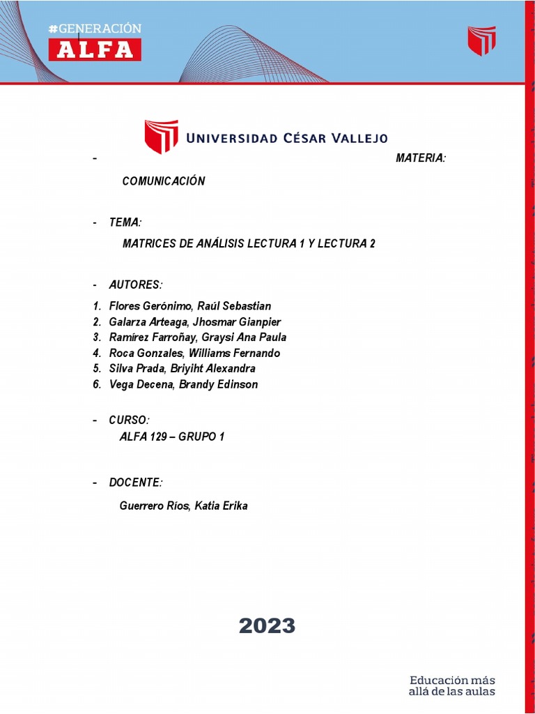 MATRIZ+DE+ANÁLISIS+LECTOR+1+y+2 +comu | PDF | Comprensión lectora | Iniciativa empresarial