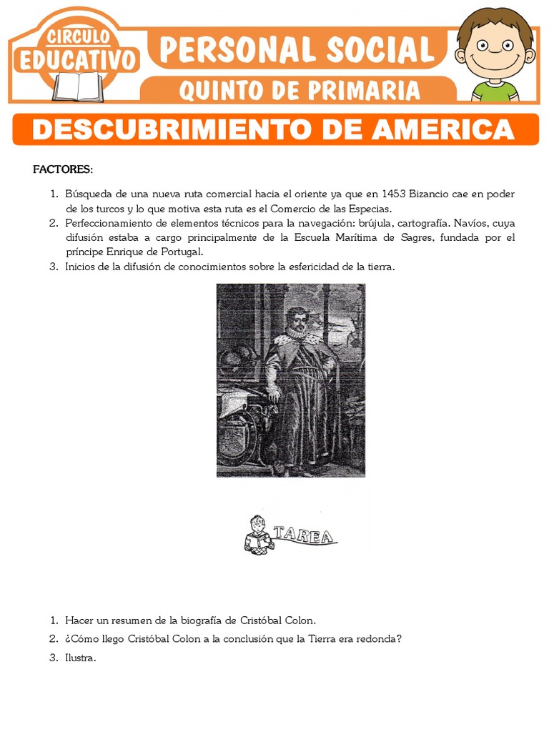 Viajes de Cristóbal Colón y América | PDF | Cristobal colon | Edad del ...