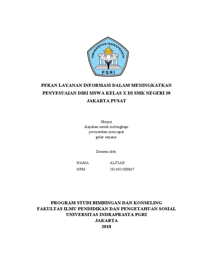 Peran Layanan Informasi Dalam Meningkatkan Penyesuaian Diri Siswa Kelas ...